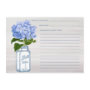 Mason Jar & Blue Hydrangea Grey Recipe Card | Zazzle