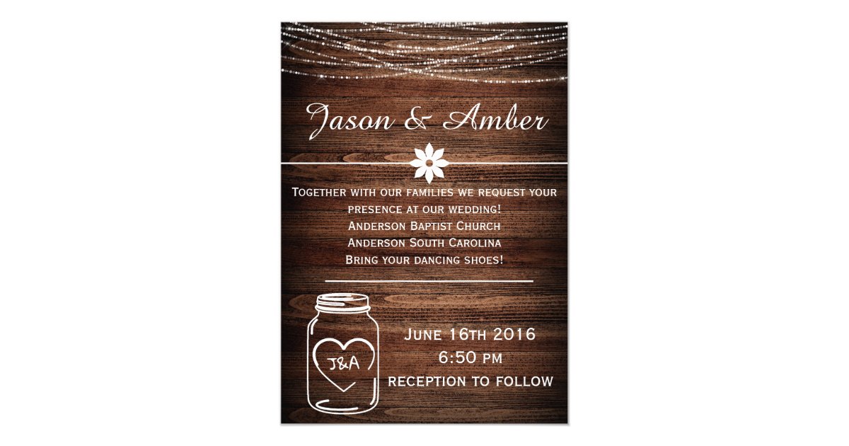 Mason Jar lights Invitation | Zazzle.com