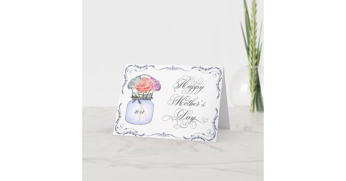 Mason Jar Mother's Day Card | Zazzle