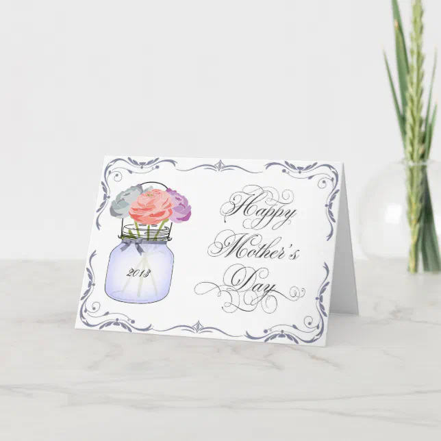 Mason Jar Mother's Day Card | Zazzle