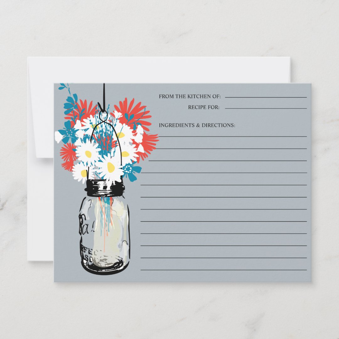 Mason Jar Recipe Card | Zazzle