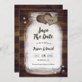 Mason Jar Rustic Country Heart Barn Wood Wedding Save The Date | Zazzle