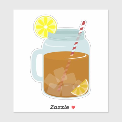 Mason Jar Sweet Tea Iced Tea Drink Sticker | Zazzle