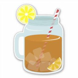 Mason Jar Sweet Tea Iced Tea Drink Sticker | Zazzle