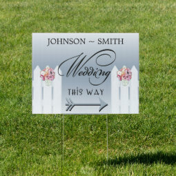 Mason Jar Wedding This Way Yard Sign | Zazzle