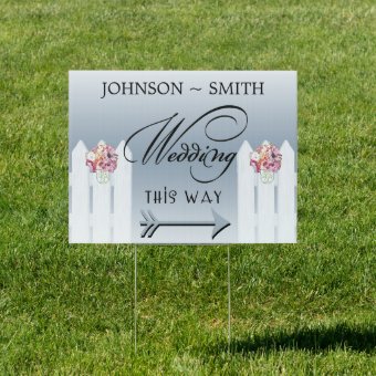 Mason Jar Wedding This Way Yard Sign | Zazzle