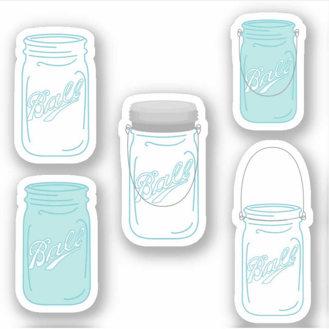 Mason Jars Custom Rustic Wedding Sticker Set | Zazzle