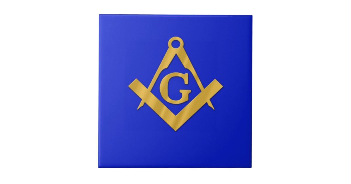 Mason - Masonic Blue Ceramic Tile | Zazzle