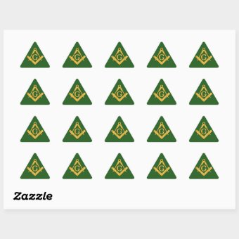 Mason Masonic on Green Triangle Sticker | Zazzle