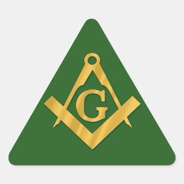 Mason Masonic on Green Triangle Sticker | Zazzle