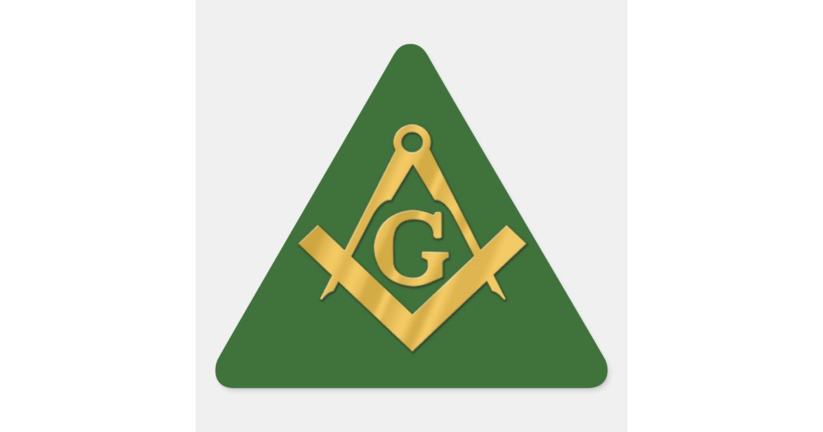 Mason Masonic on Green Triangle Sticker | Zazzle
