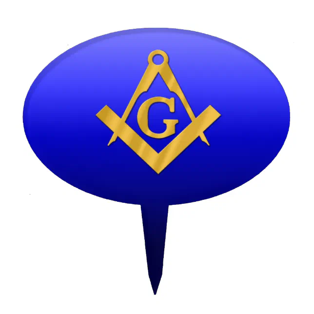 Mason Masonic with Gradient Blue Cake Topper | Zazzle