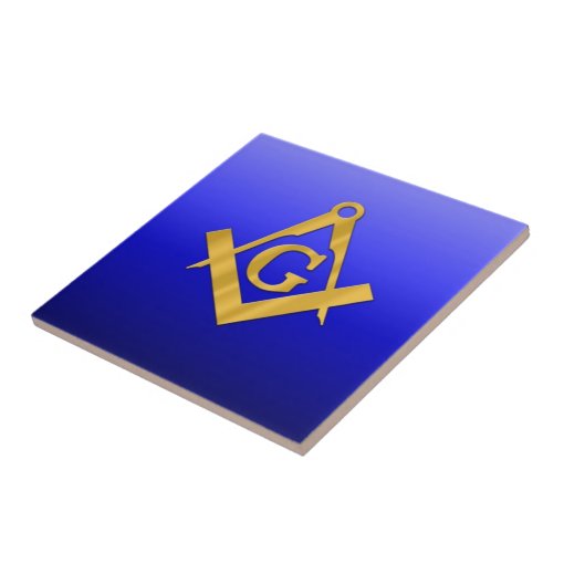 Mason Masonic with Gradient Blue Tile | Zazzle