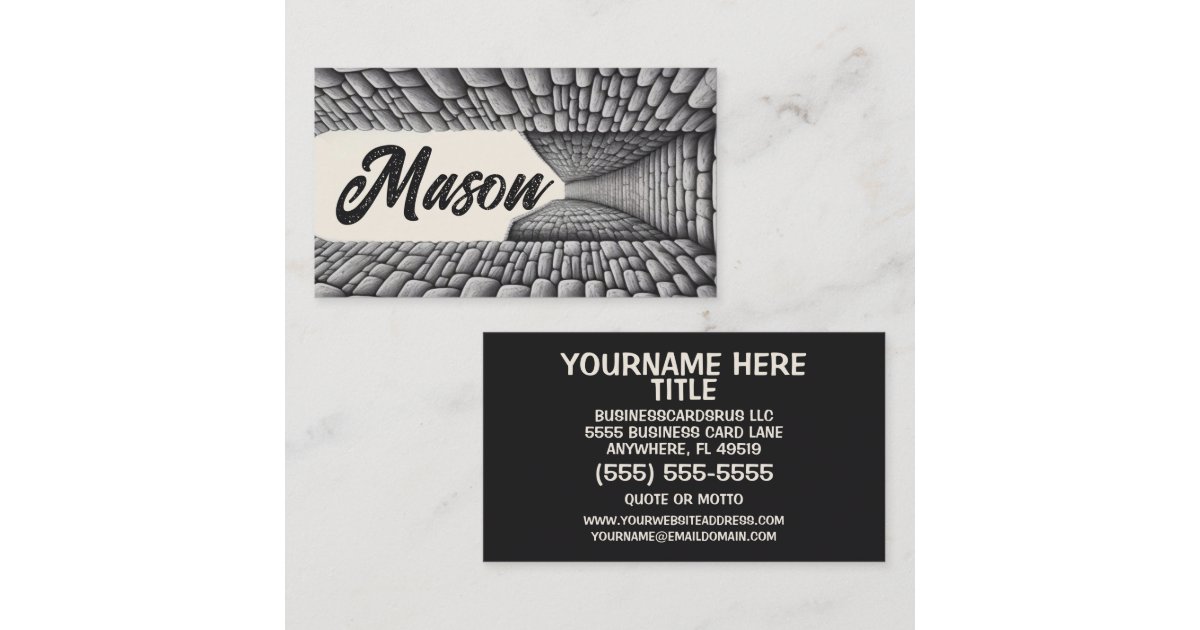 Mason Masonry Background Business Card | Zazzle