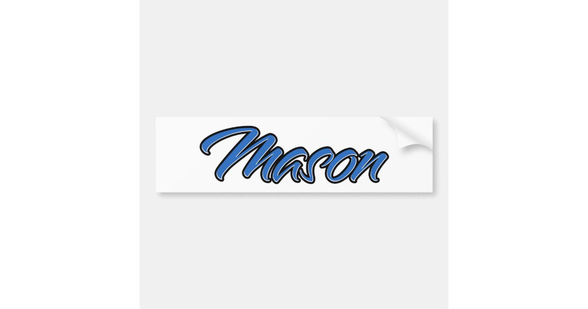 Mason Name blue Aufkleber Sticker Autoaufkleber | Zazzle