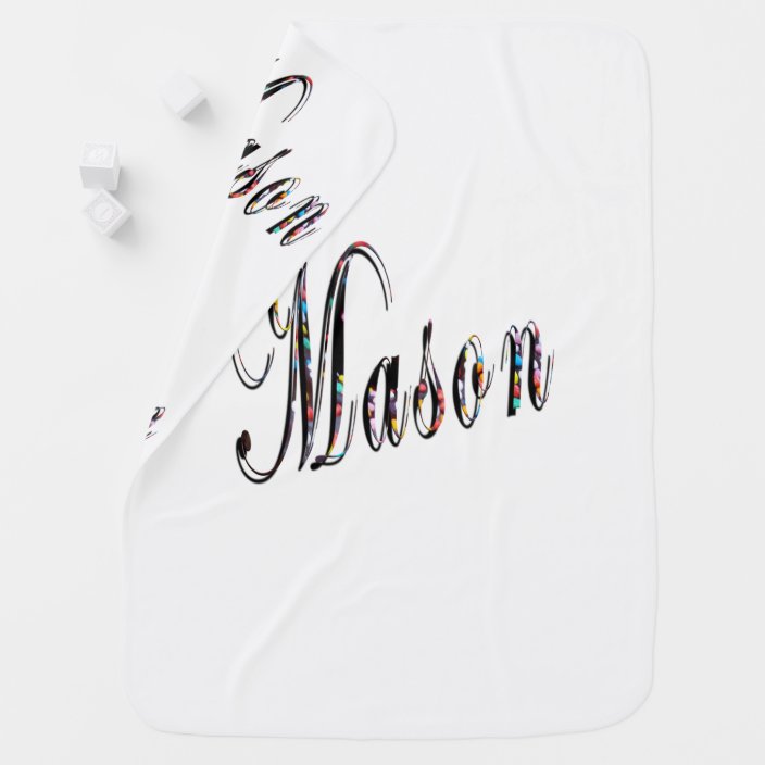Mason, Name, Logo, White Snugly Baby Blanket. Stroller Blanket | Zazzle.com