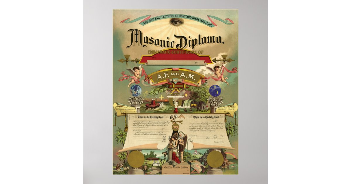 Masonic AF & AM Diploma Poster | Zazzle