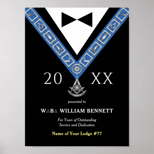Masonic Awards | Past Master Freemason Jewels Poster | Zazzle