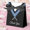 Masonic Black Tuxedo Template Thank You Party Favor Boxes | Zazzle