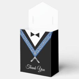 Masonic Black Tuxedo Template Thank You Party Favor Boxes | Zazzle