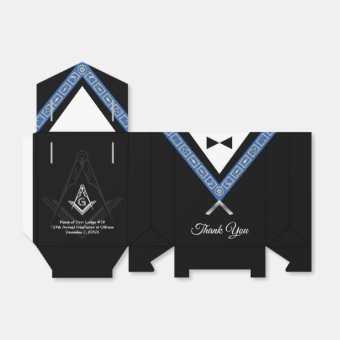 Masonic Black Tuxedo Template Thank You Party Favor Boxes | Zazzle