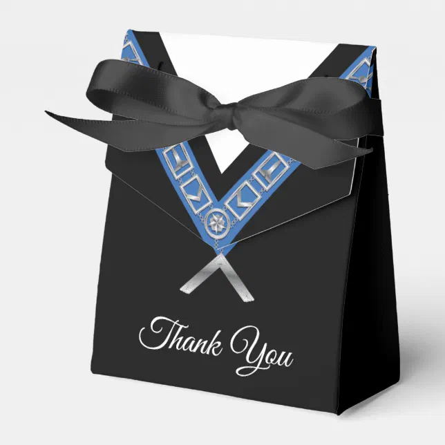 Masonic Black Tuxedo Template Thank You Party Favor Boxes | Zazzle