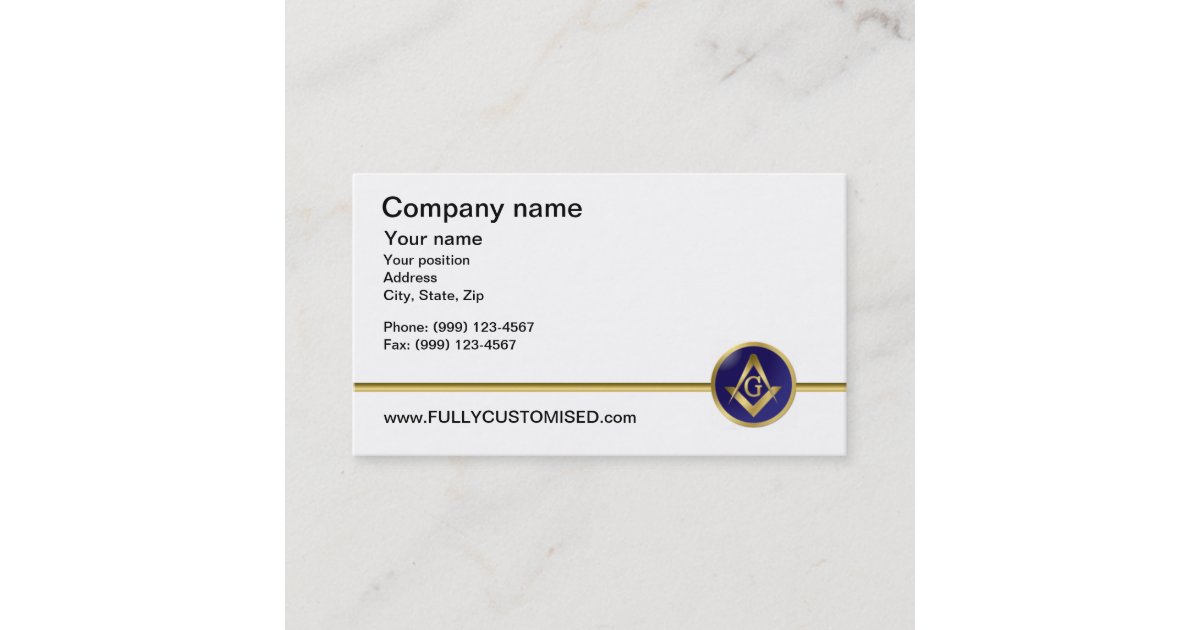 Masonic Business Card | Zazzle