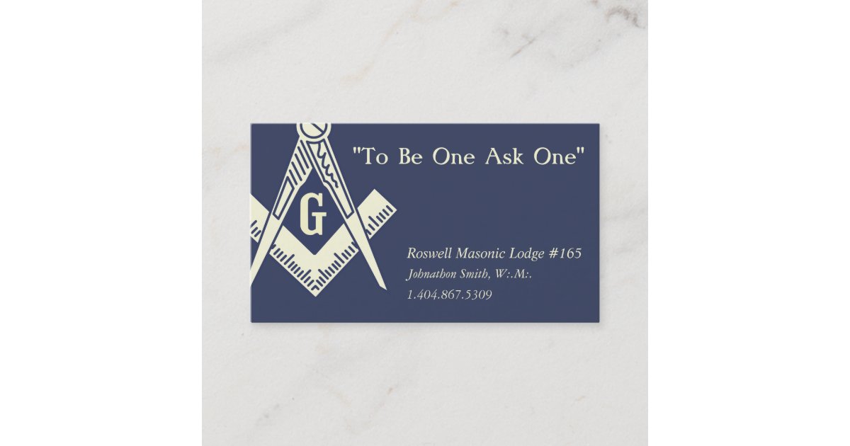 Masonic Business Card | Zazzle