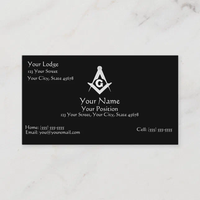 Masonic Business Card | Zazzle