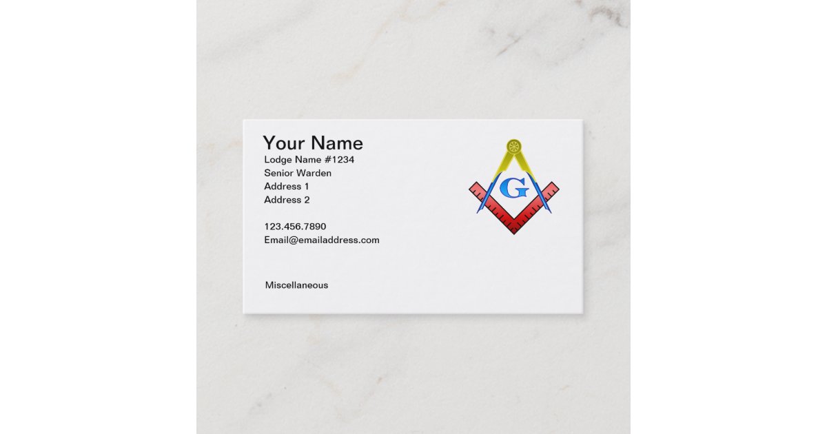 Masonic Business Card 1 | Zazzle