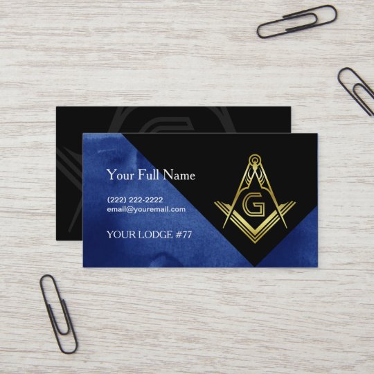 Masonic Business Card Designs | Blue Black & Gold | Zazzle.com