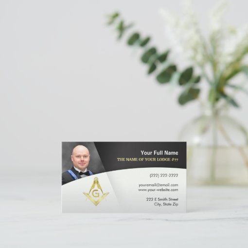 Masonic Business Cards Black Gold Freemason Photo | Zazzle