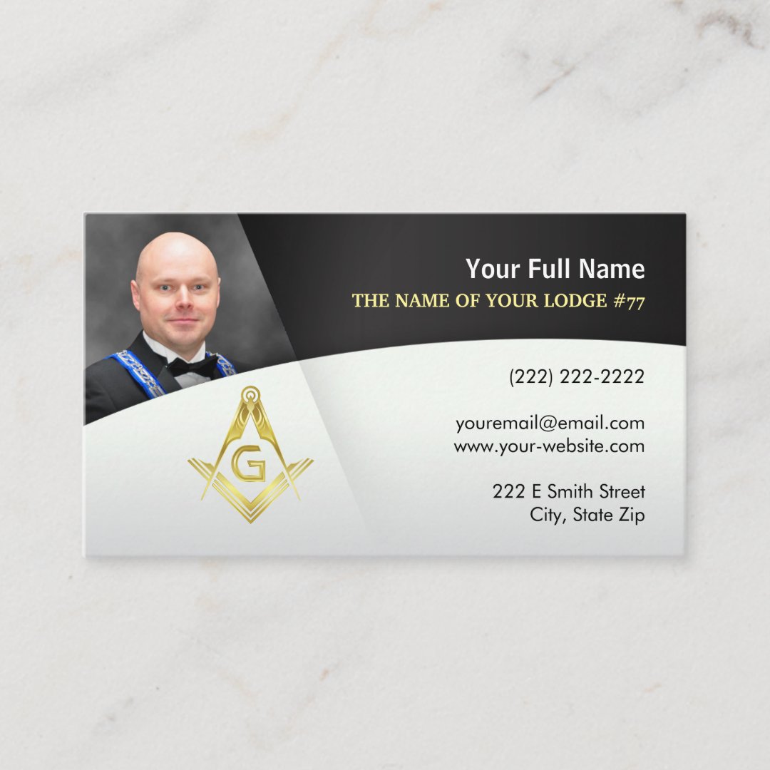 Masonic Business Cards Black Gold Freemason Photo | Zazzle
