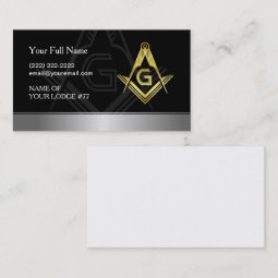 Masonic Business Cards | Black, Gold & Silver | Zazzle