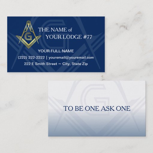 Masonic Business Cards | Navy Blue Gold Freemason | Zazzle