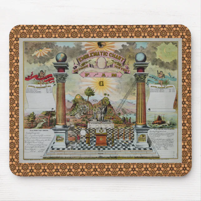 Masonic Chart (with custom border) Mouse Pad | Zazzle