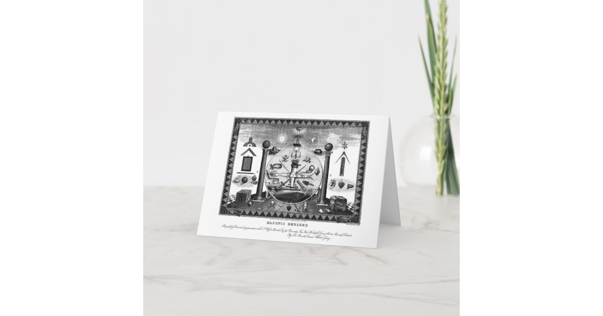 Masonic Emblems Chart from 1874 Card | Zazzle