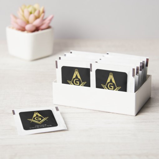 Masonic Favors Black and Gold Freemason Hand Sanitizer Packet | Zazzle