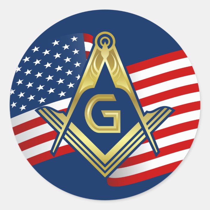 Masonic Flag Stickers | Freemason Square & Compass | Zazzle.com