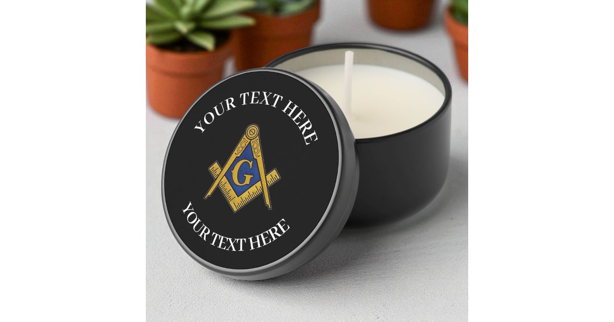 Masonic Freemason Square and Compass Blue Mini Candle Favors | Zazzle