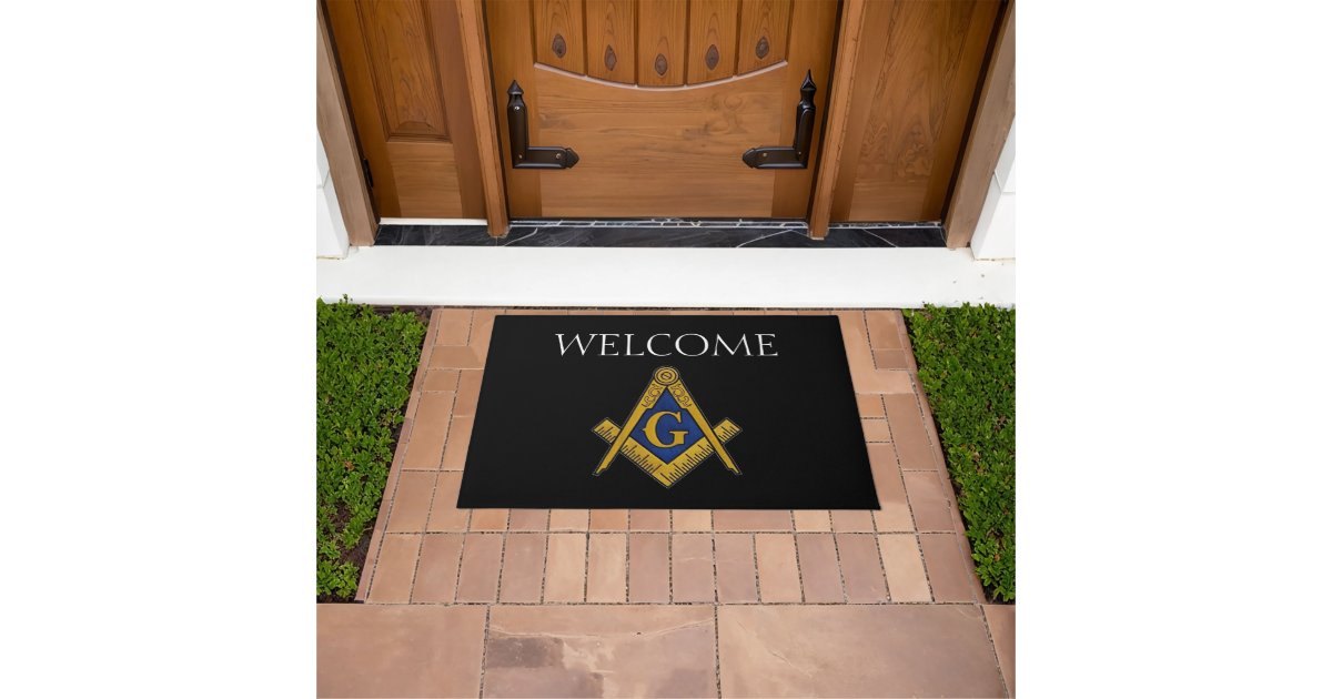 Masonic Freemason Square and Compass Doormat | Zazzle