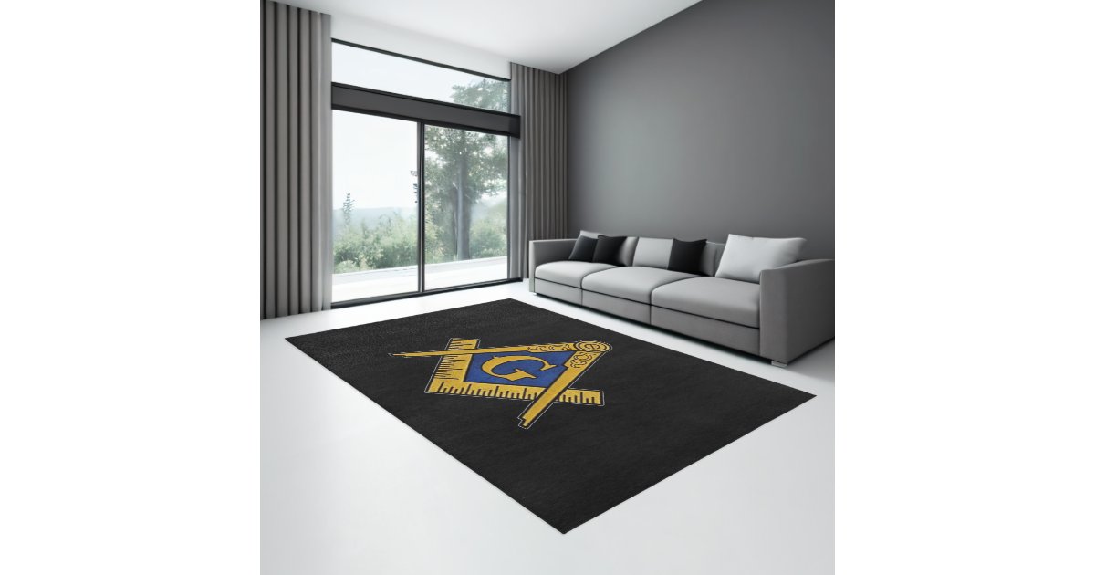 Masonic Freemasons Square and Compass Rug | Zazzle