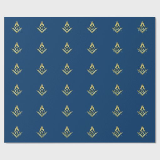 Masonic Gift Wrapping Paper | Freemason Navy Gold | Zazzle