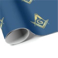 Masonic Gift Wrapping Paper | Freemason Navy Gold | Zazzle