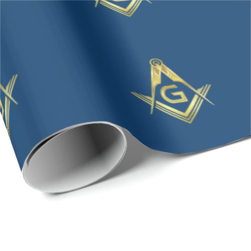 Masonic Gift Wrapping Paper | Freemason Navy Gold | Zazzle