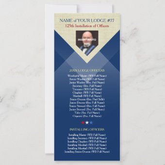 Masonic Installation Template | Blue Diamond | Zazzle