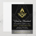 Masonic Invitation Template | Black, Gold & Silver | Zazzle
