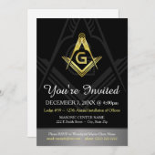 Masonic Invitation Template | Black, Gold & Silver | Zazzle