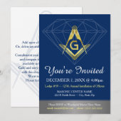 Masonic Invitations | Gold Blue Diamond Template | Zazzle