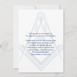 Masonic Invitations | Navy Blue and Gold Freemason | Zazzle